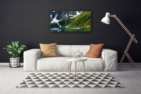 Obraz na plátně Jezero Les Hory Krajina 125x50 cm
