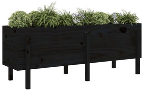 Zahradní vyvýšený záhon černý 160 x 50 x 57 cm masivní borovice,  825223