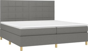 Box spring postel s matrací tmavě šedá 200x200 cm textil 3142362