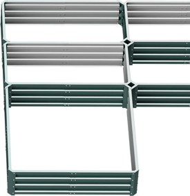 Outsunny Modulární ocelová zahradní čtvercová nádobka na zeleninu, sada 5 květináčů pro zeleninu, rostliny, květiny, rozměry 245L x 242W x 31H cm, ze…
