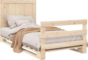 Rám postele s čelem 100 x 200 cm masivní borové dřevo 3281539