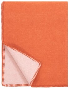 Vlněná deka Tupla 130x180, oranžovo-růžová
