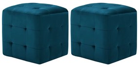Noční stolky 2 ks modré 30 x 30 x 30 cm sametová látka - Default Title