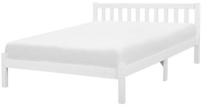 Dřevěná postel 140 x 200 cm bílá FLORAC Beliani