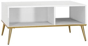 MAXIVA Konferenční stolek - GOLDIN 08, lesklá bílá/matná bílá