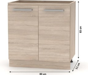 Kuchyňská linka 2,4 m, dub sonoma, NOVA PLUS