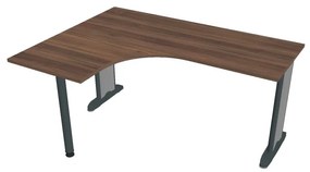 Stůl ergo oblouk pravý 160×120 cm - Hobis Flex FE 60 P Dekor stolové desky: ořech, Barva nohou: černá