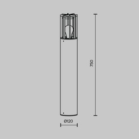 M O453FL-01GF Venkovní stojací svítidlo Barrel E27 15W černý hliník IP54  - MAYTONI