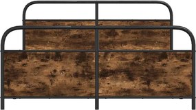 Kovový rám postele bez matrace kouřový dub 183 x 213 cm 3318640