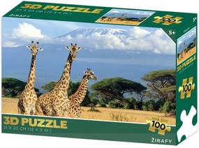 _Ostatní 1_ PUZZLE 3D Žirafy 31x23cm 100 dílků skládačka v krabici 206345