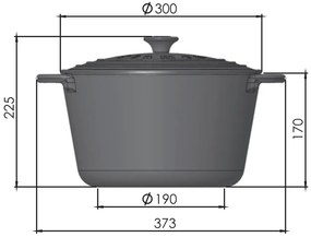 Litinový hrnec s víkem 8,6 l