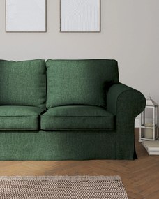 Potah na pohovku IKEA  Ektorp 3-místná, rozkládací STARÝ MODEL PIXBO barva zelená látka pletený vzor
