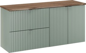 Comad Koupelnová skříňka pod deskové umyvadlo set Line Reed Green 120 zelená/dub cassela