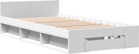 Rám postele se zásuvkou bílý 75 x 190 cm kompozitní dřevo 3280804