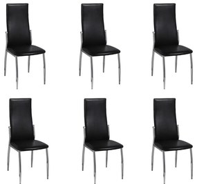 Jídelní židle 6 ks černé umělá kůže 160257