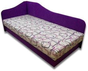 Jednolůžková postel (válenda) 80 cm Lady 87 (Fialová 49 + Dodo 1058) (L). 793107