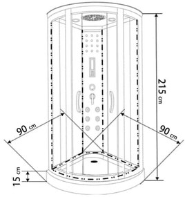 NIKIDO - H Sprchový box 7120 90x90x215
