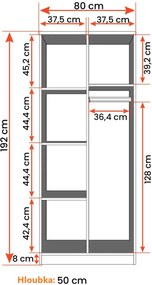 Šatní skříň SMYK 80 - bílá (více variant)