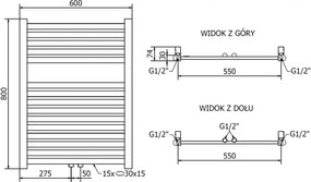 Mexen Hades, topné těleso 800x600 mm, 353 W, zlatá lesklá, W104-0800-600-00-50