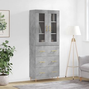 Skříň highboard betonově šedá 69,5x34x180 cm kompozitní dřevo 3198397