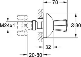 Grohe Costa L - Vrchní díl podomítkového ventilu chrom