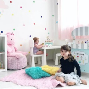 INSPIO Samolepky na zeď pro holčičky - Puntíky v hnědé a růžové barvě