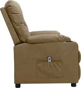 Elektrické polohovací křeslo cappuccino umělá kůže 3098865