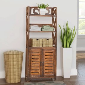 vidaXL 242690 Marketos Bathroom Cabinet ''Albuquerque'' Wood Brown 46x24x117,5 cm