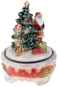 Porcelánová hrací skříňka Santa a dítě u stromu 14,5x20cm VÁNOCE BRANDANI