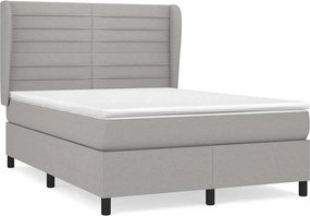 Box spring postel s matrací světle šedá 140 x 190 cm textil 3128037