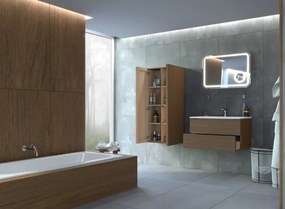 Kingsbath Rimini Graphite Oak 130 vysoká skříňka do koupelny