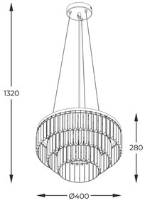 Zuma Line P17127-4 - Lustr na lanku TIFANNY 4xE14/40W/230V černá