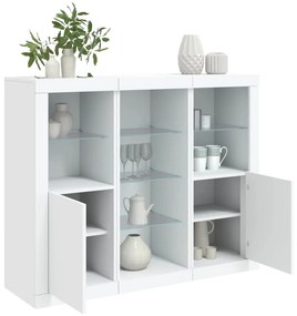 Příborníky s LED osvětlením 3 ks bílé kompozitní dřevo 3209121