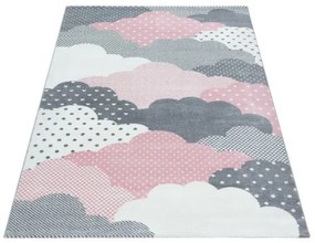 Dětský koberec Bambi mraky růžový