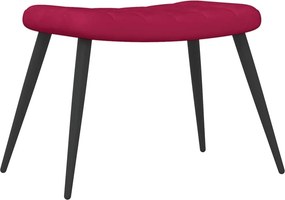 Relaxační křeslo se stoličkou vínové samet 327693