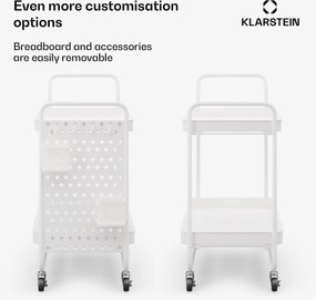 Klarstein Chibi, servírovací vozík, 2 police, kovové koše, háčky, pojízdný stolek