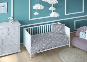 Bavlněné povlečení 160x200 králíčci šedorůžové dětské na zip 3717 D KARO Dreamland