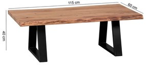 Bruxxi Konferenční stolek Gaya, 115 cm, masiv akát