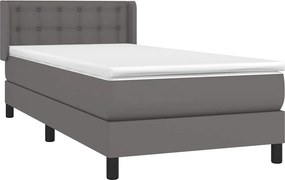 Box spring postel s matrací šedá 80 x 200 cm umělá kůže 3130749