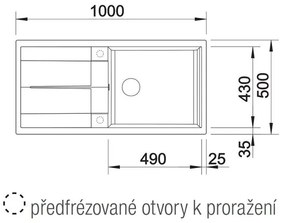 Blanco Metra XL 6 S Granitový dřez s odkapem oboustranné provedení, 100x50cm, bílá 515136