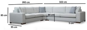 Designová rohová sedačka Bellona 322 cm béžová - levá