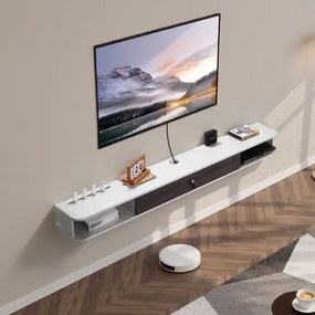Plovoucí TV stolek VEVOR – Bílá, Barva dřeva