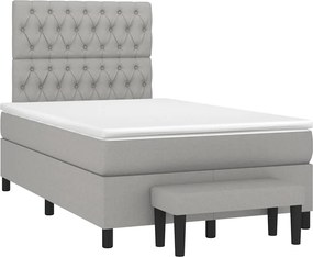 Box spring postel s matrací světle šedá 120x190 cm textil 3270376