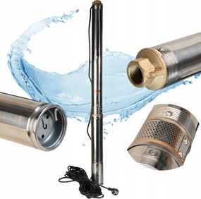 Ponorné Čerpadlo 3" 3/19 Pro Vodu Ze Studny 90 L/min 750 W 71 M, Silné Protipískové