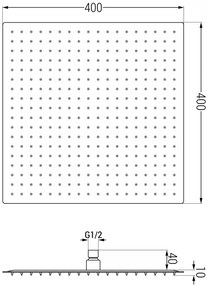 Mexen Cube DR02 podomítkový sprchový set s dešťovou sprchou 40x40 cm (6v1), chromová, 77502DR0240-00