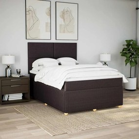 Box spring postel s matrací tmavě hnědá 140x190 cm textil 3294347