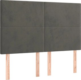 Box spring postel s matrací tmavě šedá 140x200 cm samet 3137726