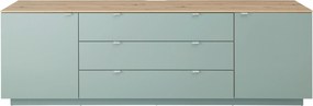 XXXLutz ŠIROKÁ KOMODA, mátově zelená, dub artisan, 240/77/44 cm Hom`in - Široké komody - 002737045901