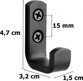 Sada 5 ks litinových háčků ABRIS černá