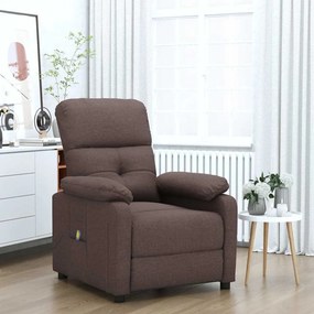 Masážní křeslo tmavě hnědé textil 289677